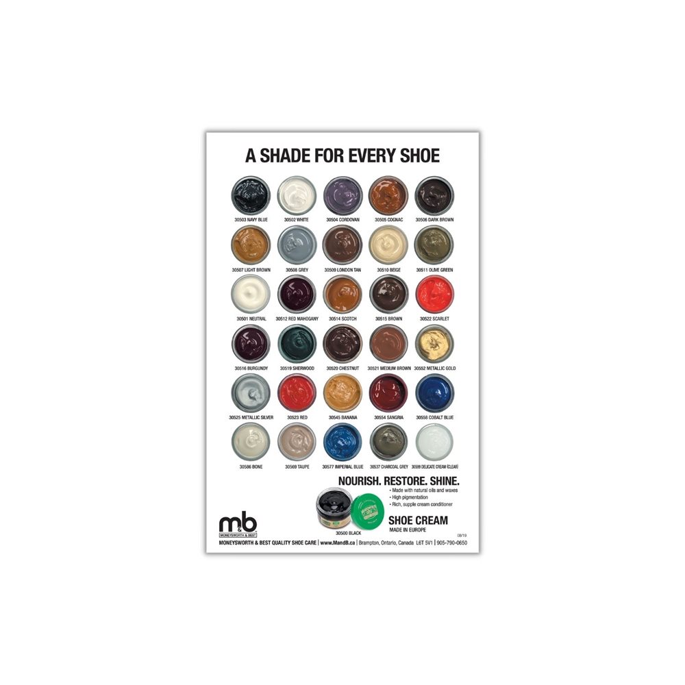 PRODUCT SHEET - SHOE CREAM COLOUR CHART