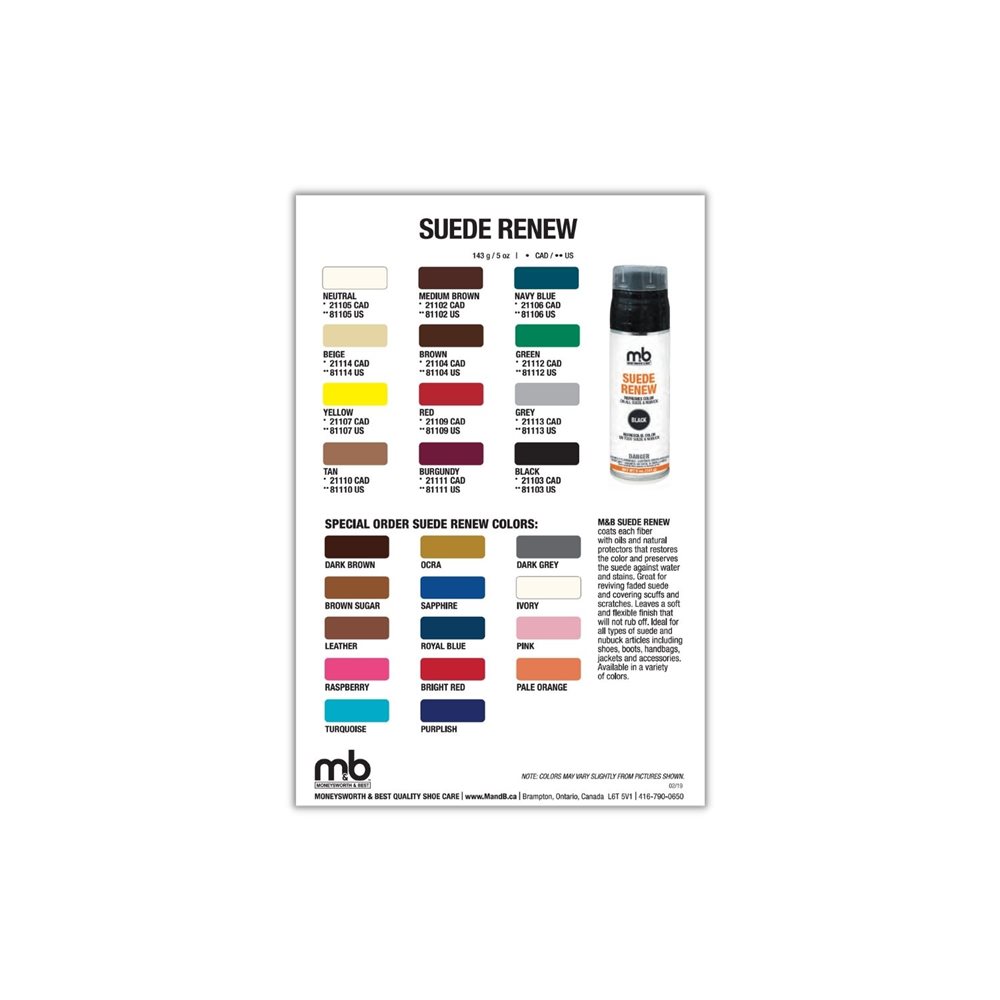 PRODUCT SHEET - SUEDE RENEW COLOUR CHART